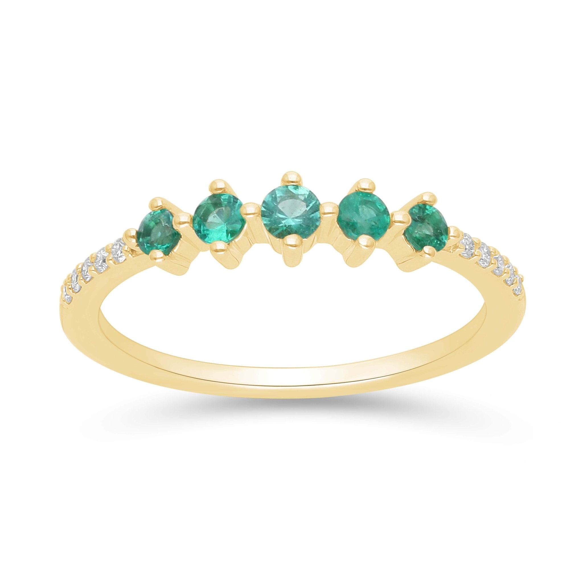 Emerald and Diamond Stackable Ring - YG – Belmont Sparkle