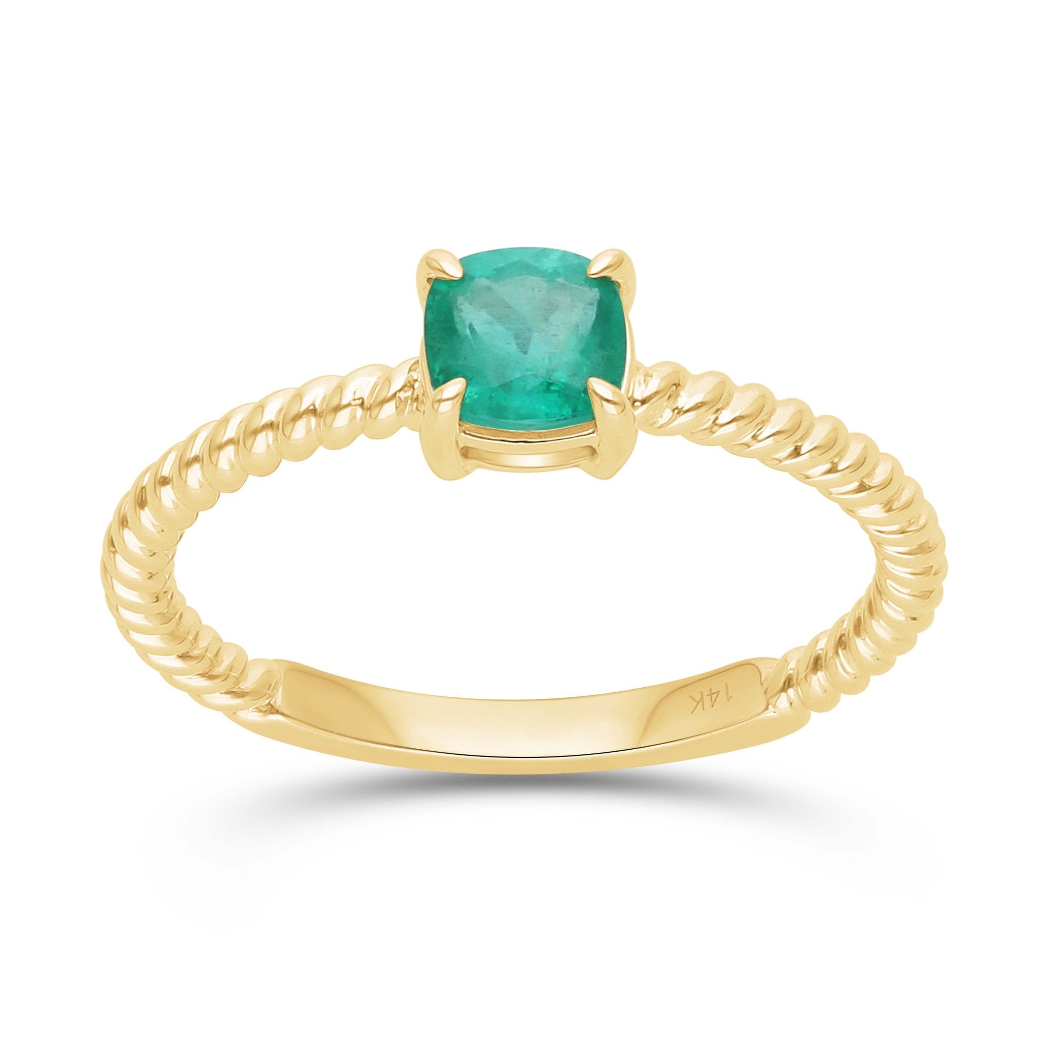 Emerald Rope Stackable Ring - YG – Belmont Sparkle